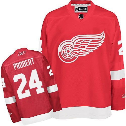 Detroit Red Wings NO.24 Bob Probert Men's Jersey (Red Authentic Home)